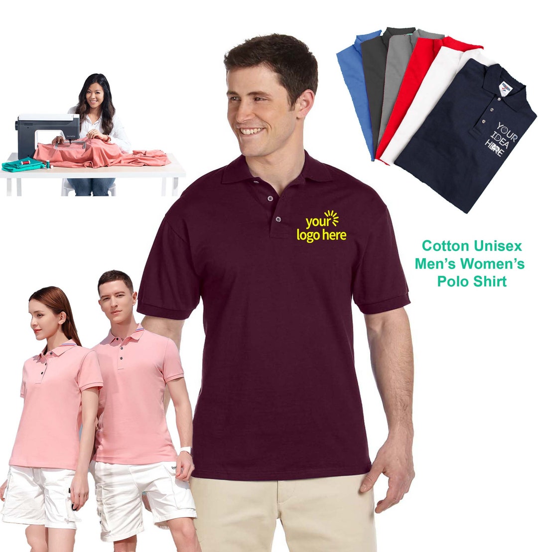 OWN CUSTOMIZABLE LOGO or Text Embroidered Polo Dry Blend Polo Shirt ...