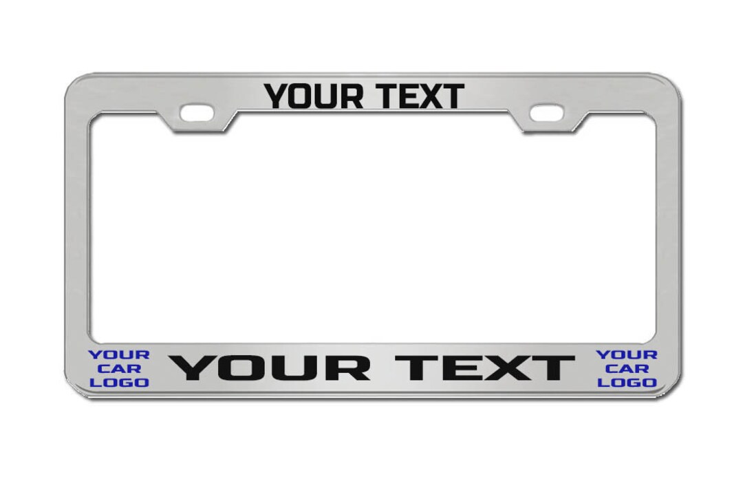 Customize Your Car Logo With Your Custom Text 2-hole Metal License ...