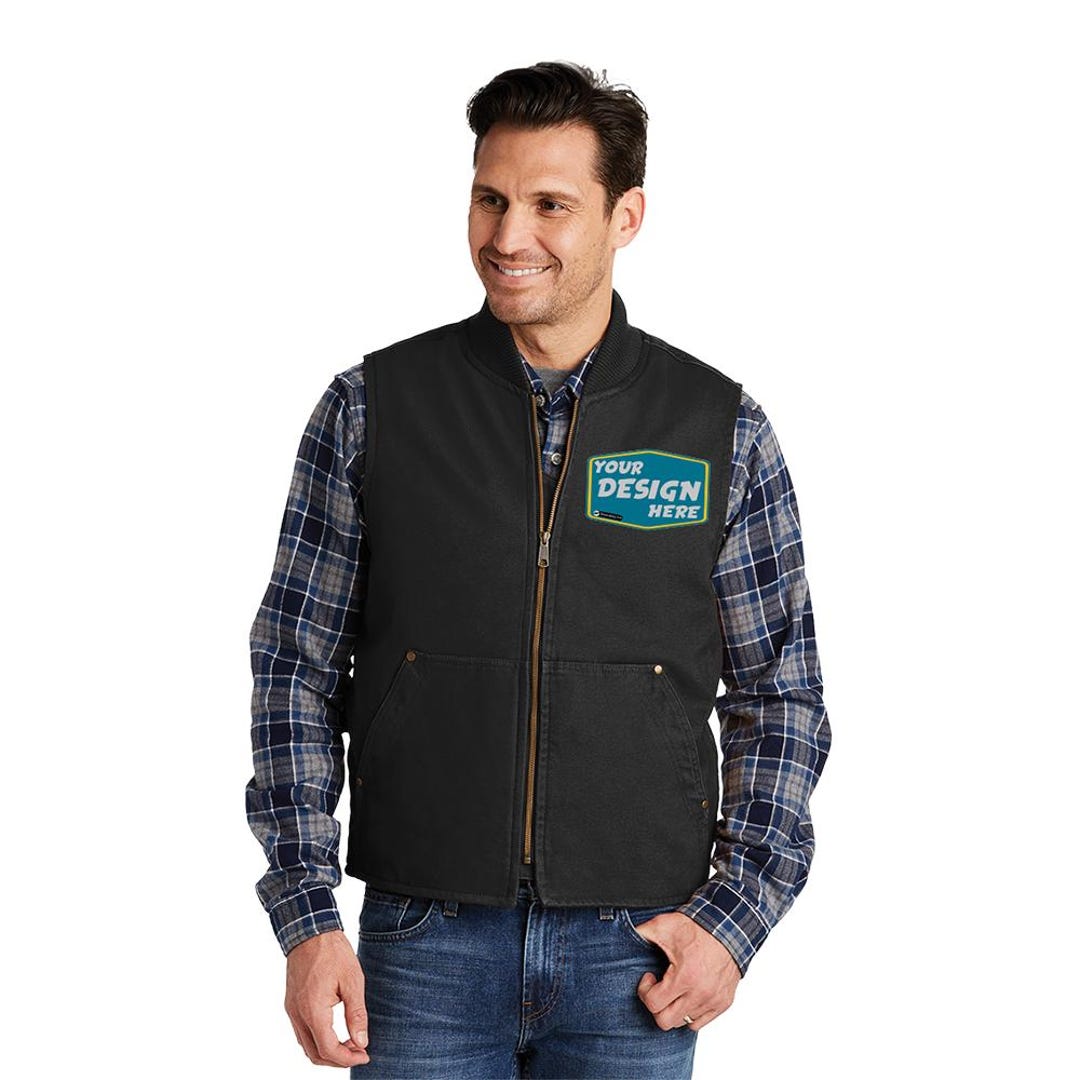 Cornerstone Custom Men's Washed Duck Cloth Vest Personalized Gift - Etsy