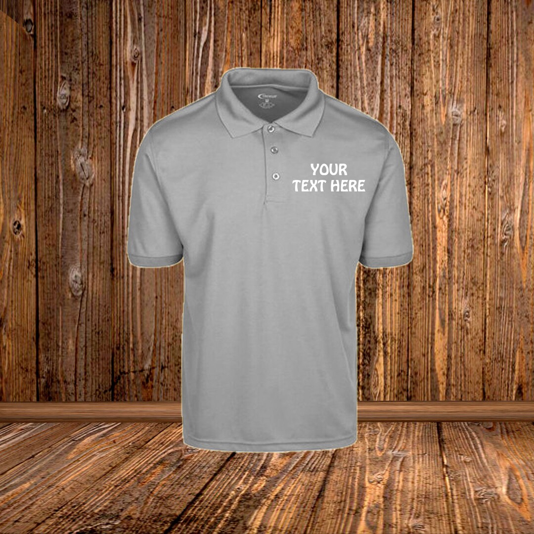 Custom Text Logo Embroidered POLYESTER POLO Shirt Performance High ...