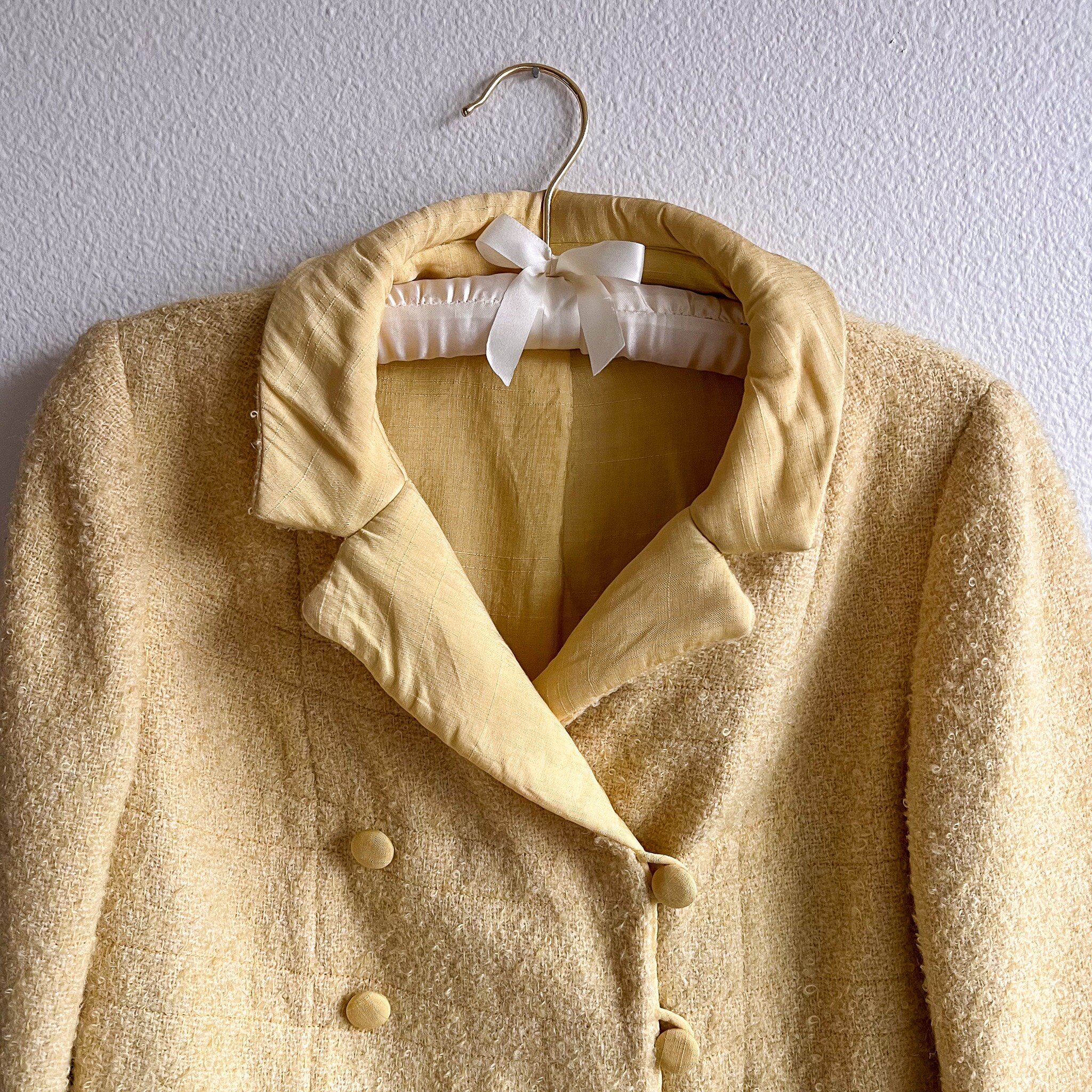 Vintage 1960s Pale Yellow Wool Jacket and Skirt Suit S/M - Etsy
