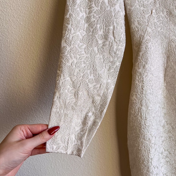 Vintage 1960s Silver Embroidered Sheath Party Dress (… - Gem