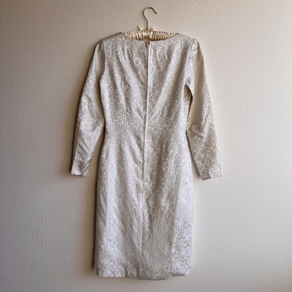 Vintage 1960s Silver Embroidered Sheath Party Dress (… - Gem