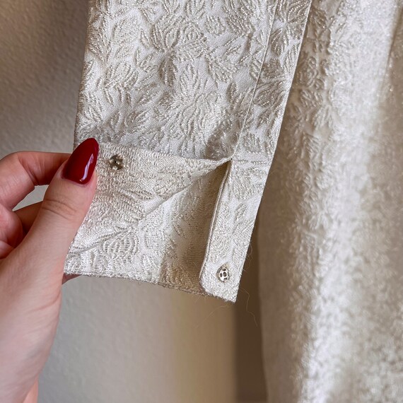 Vintage 1960s Silver Embroidered Sheath Party Dress (… - Gem