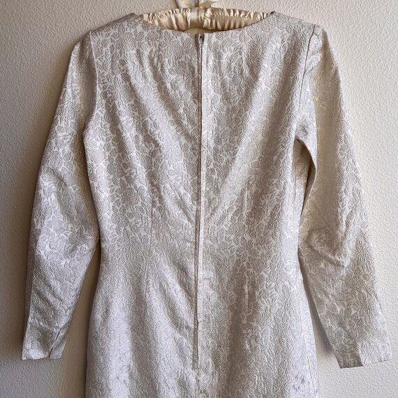 Vintage 1960s Silver Embroidered Sheath Party Dress (… - Gem