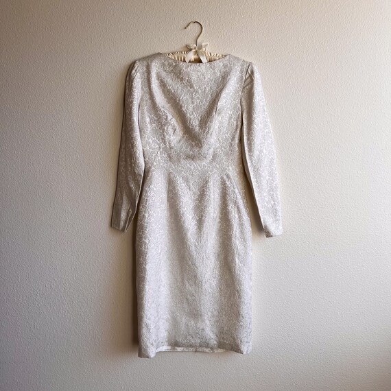 Vintage 1960s Silver Embroidered Sheath Party Dress (… - Gem