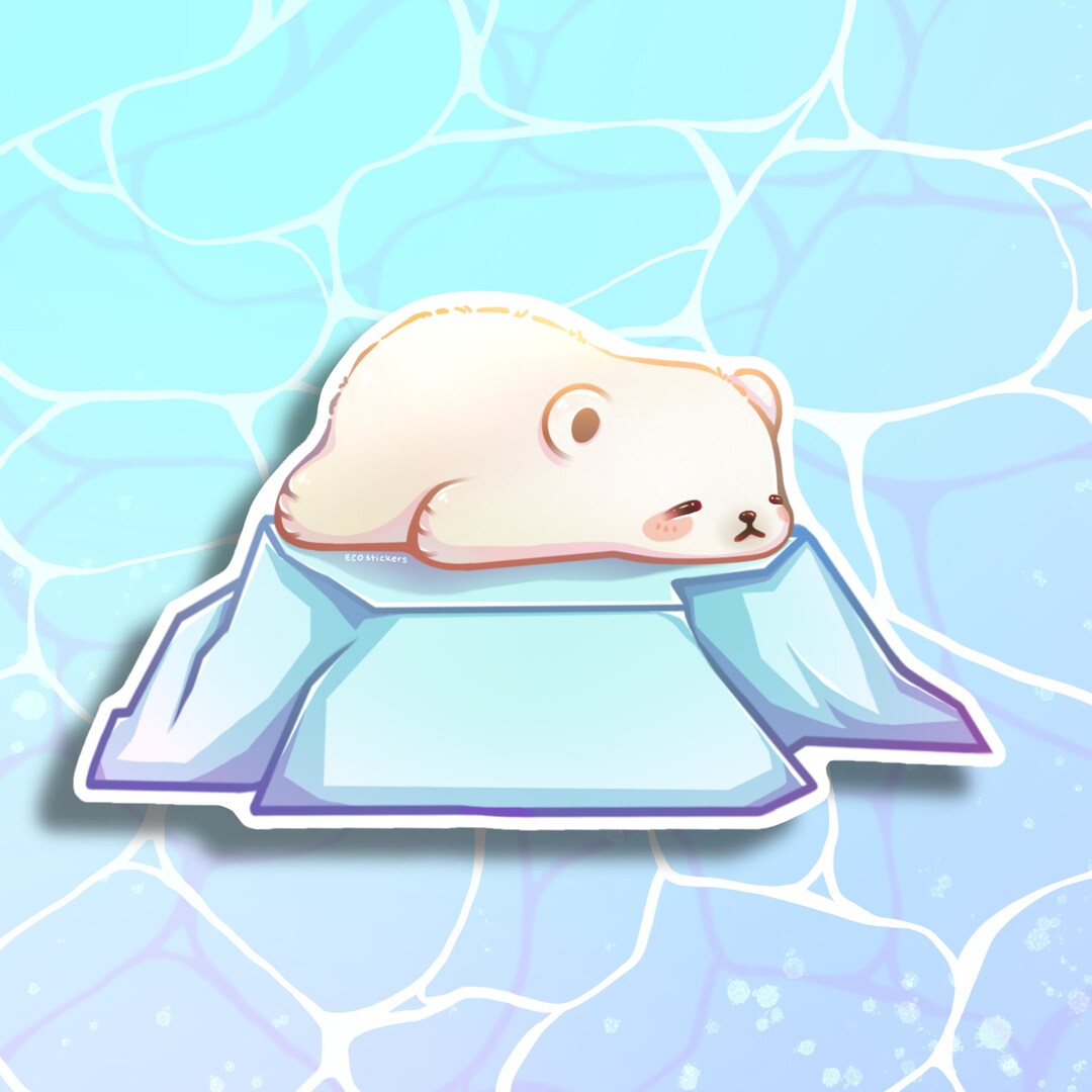 Polar Bear Sticker Global Warming Awareness Vinyl Weatherproof Matte ...