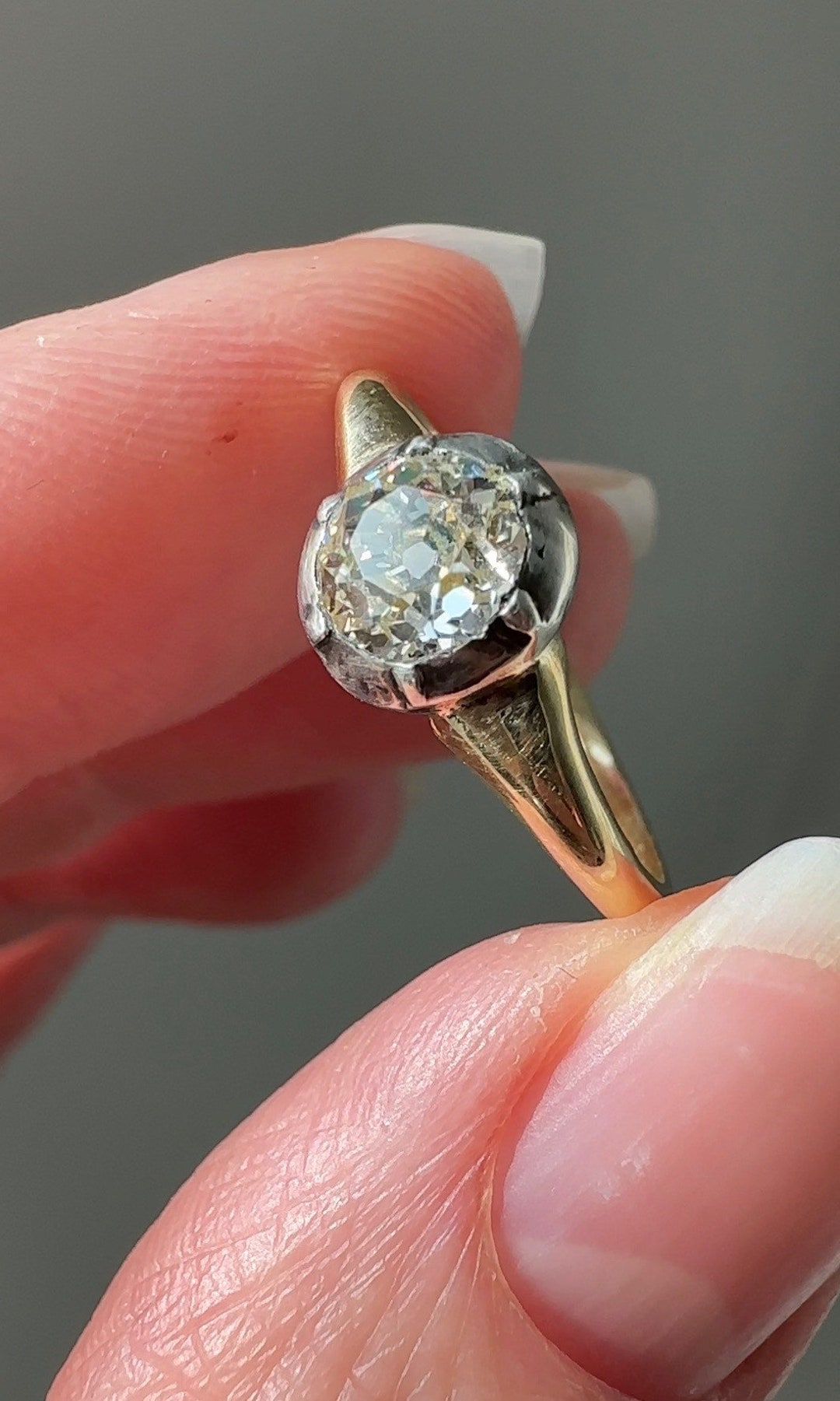 Georgian Old Mine Cut Solitaire Diamond Ring - Etsy