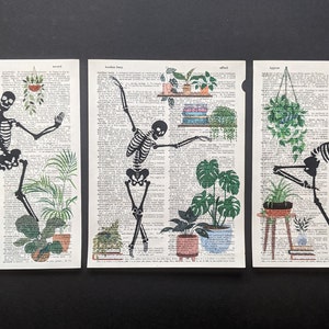 Dancing Skeleton Dictionary Print (set of 3) - Etsy