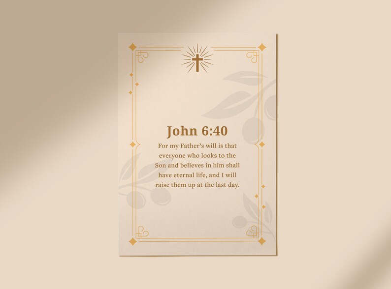John 6:40 Printable Wall Art Bible Verse Poster Church Wall Art Modern ...