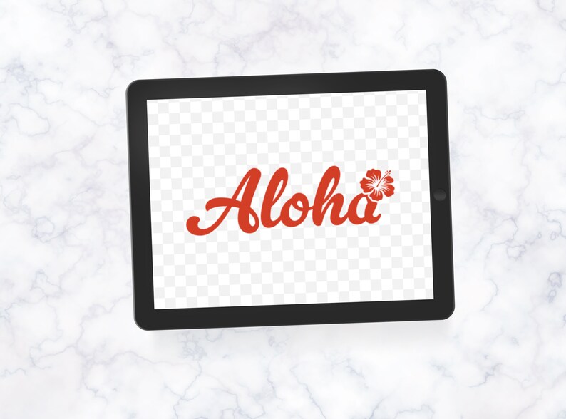 Aloha Hibiscus Flower Lettering Hawaii Exotic SVG Tropical Graphic ...