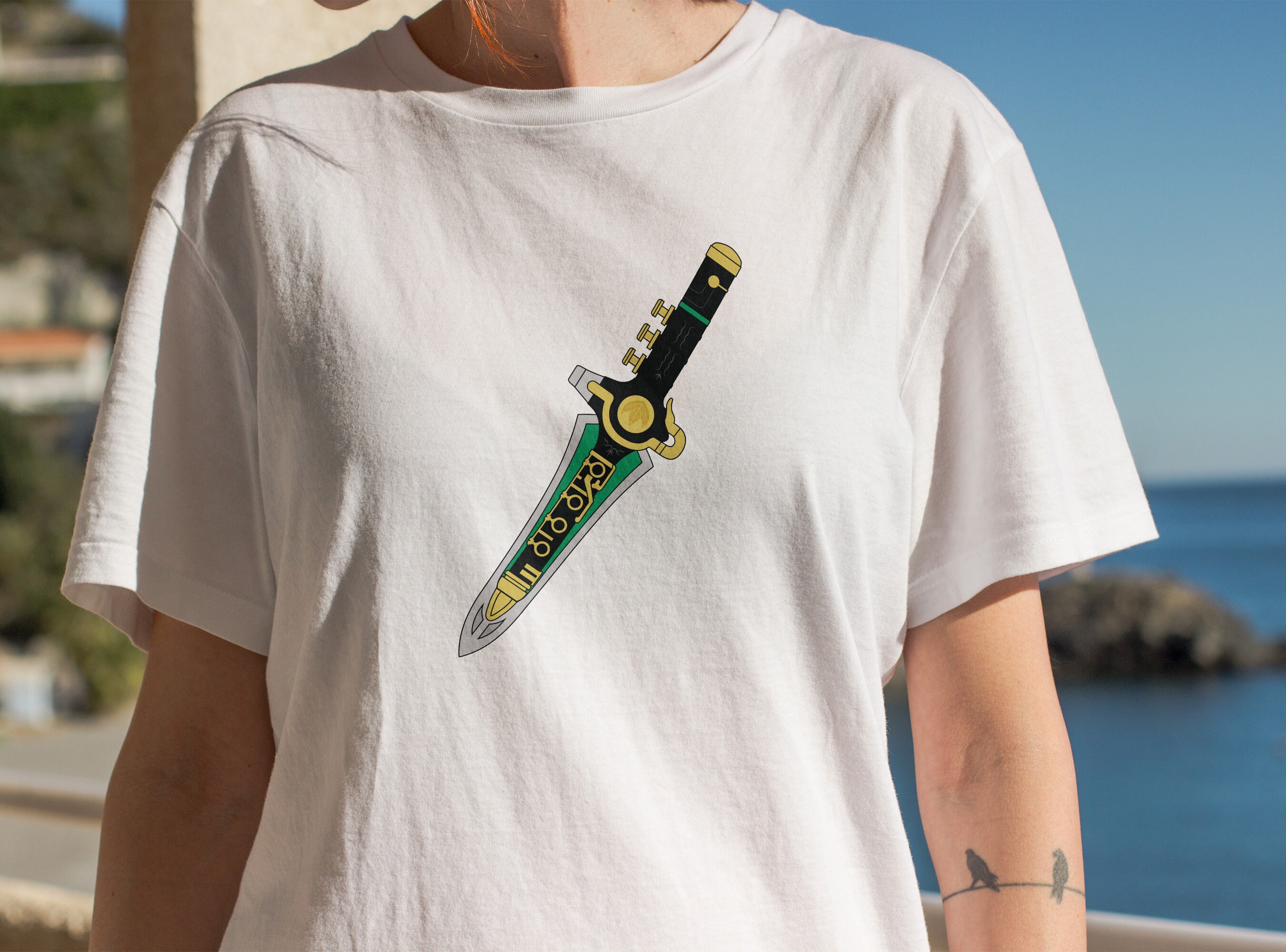 Green Ranger Dragon Dagger Vector Clipart Illustration Green Power ...