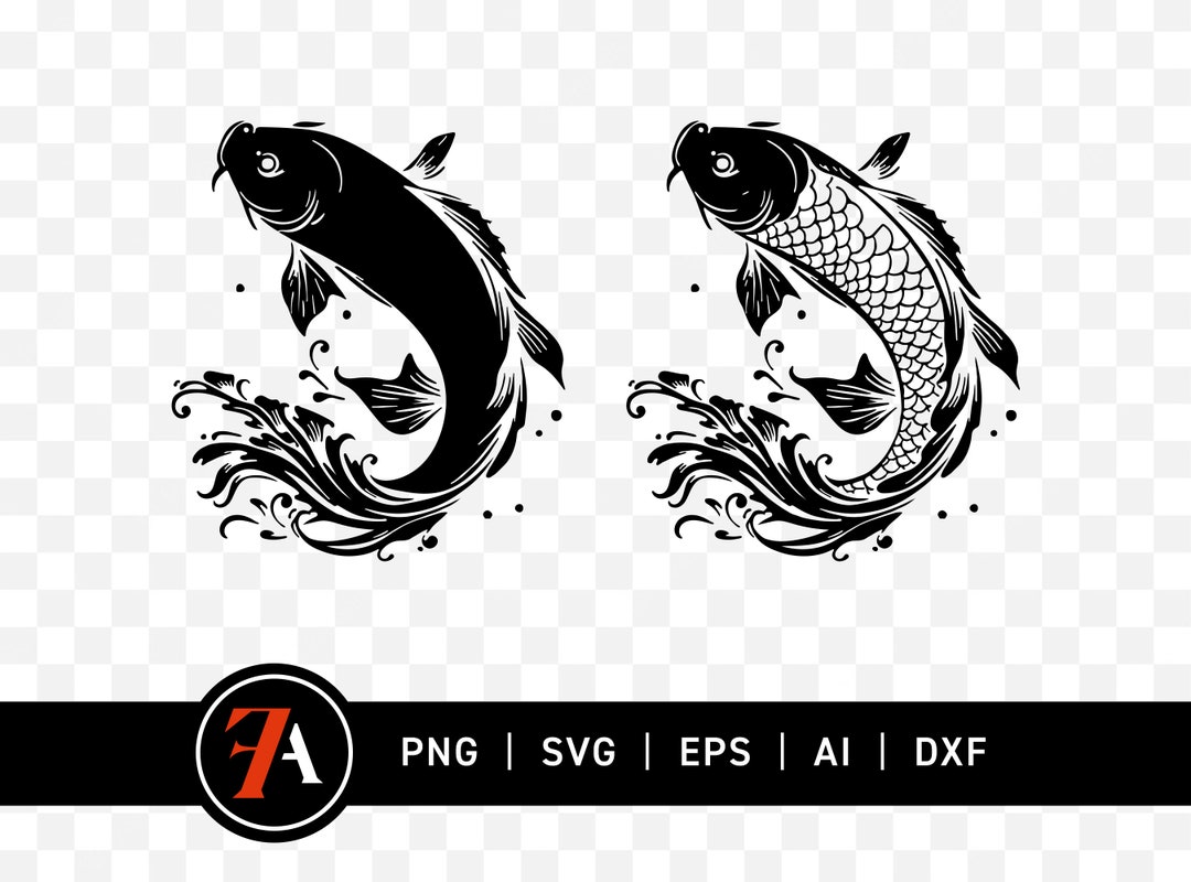 Koi Fish Painting SVG Japanese Koi Fish Art Vector Koi Art Fish Clipart ...