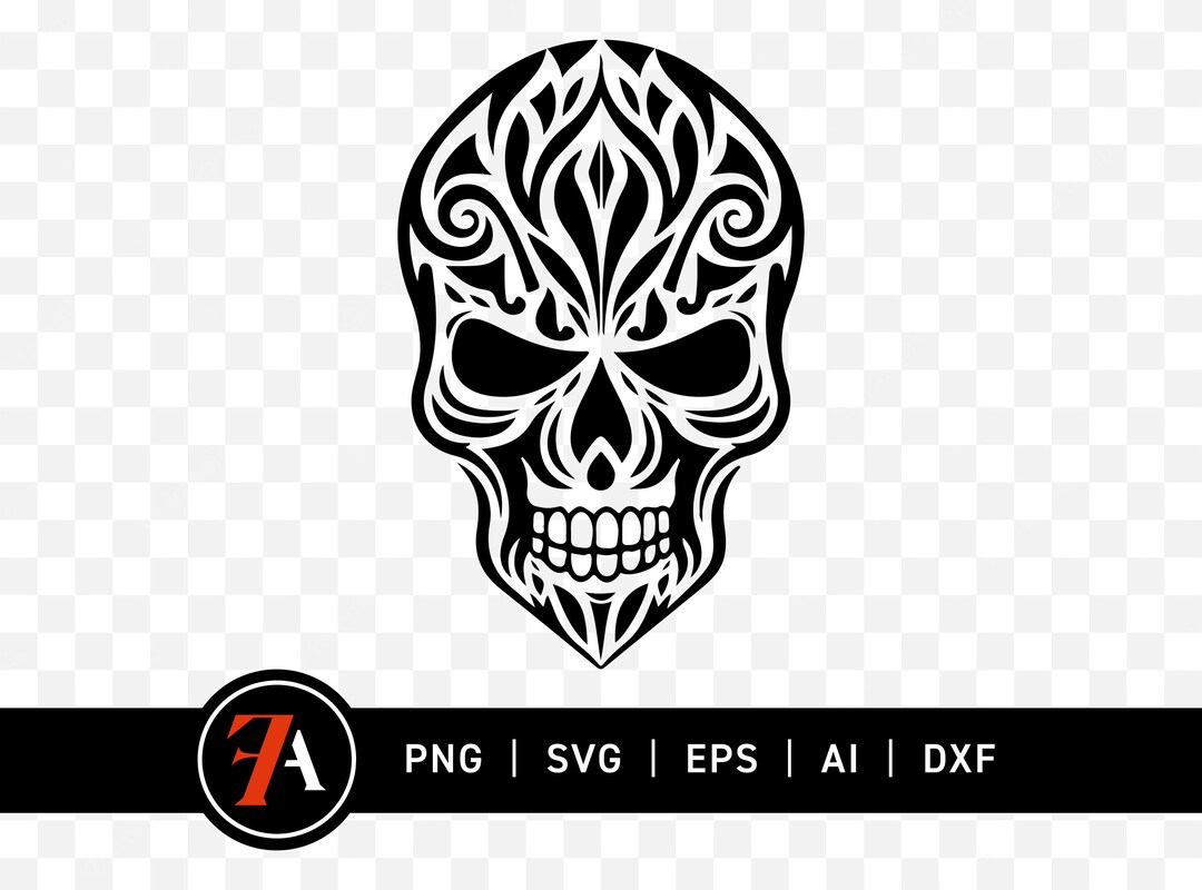 Tribal Skull SVG Halloween Decor Spooky Native American Style Graphic ...
