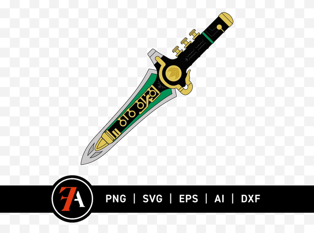 Green Ranger Dragon Dagger Vector Clipart Illustration Green Power ...