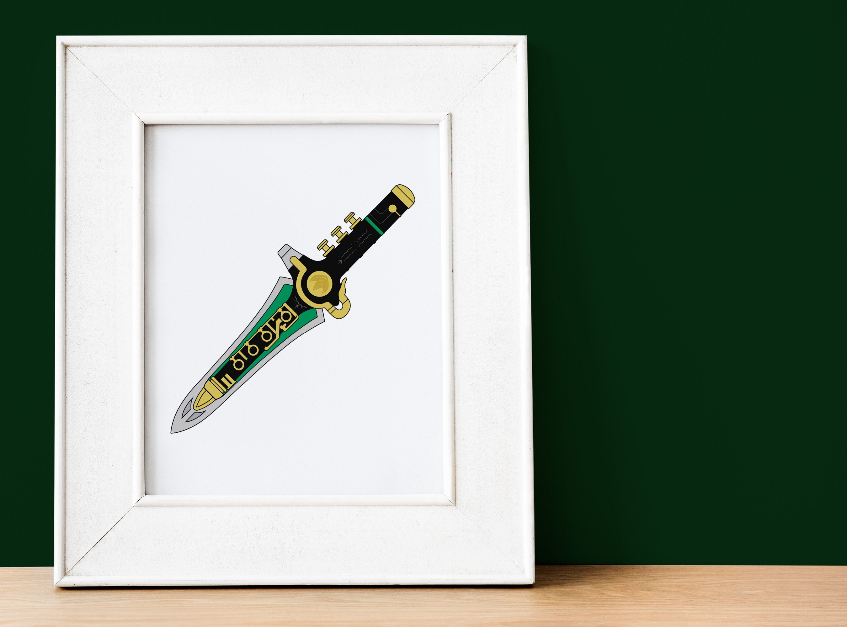 Green Ranger Dragon Dagger Vector Clipart Illustration Green Power ...