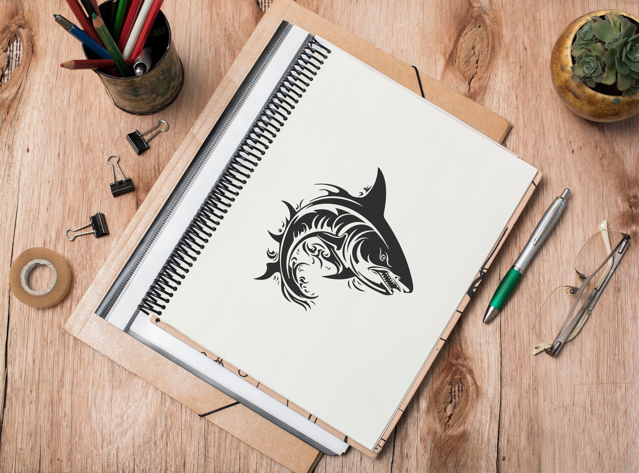 Tribal Shark Svg Linocut Shark Design Pattern Cut Files for Cricut ...
