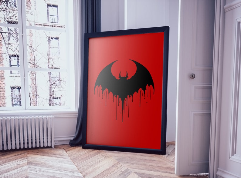 Bleeding Bat SVG Blood Dripping Bat Silhouette Haunted House Decor Svg ...