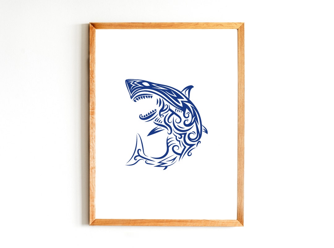 Shark Print Shark Printable Shark Wall Art Ocean Clipart Shark Decor ...