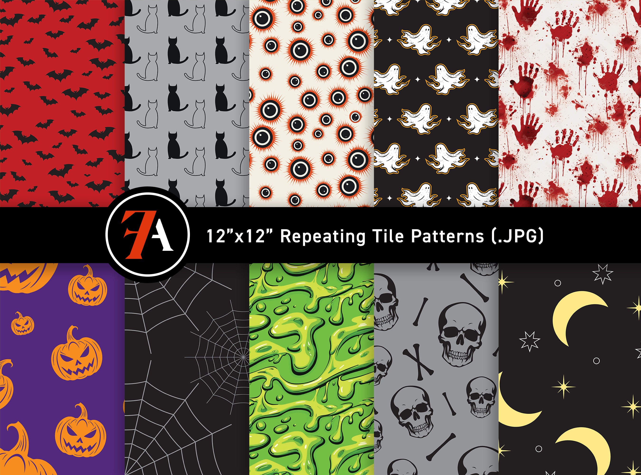 Halloween Digital Paper Printable Halloween Bundle Halloween - Etsy
