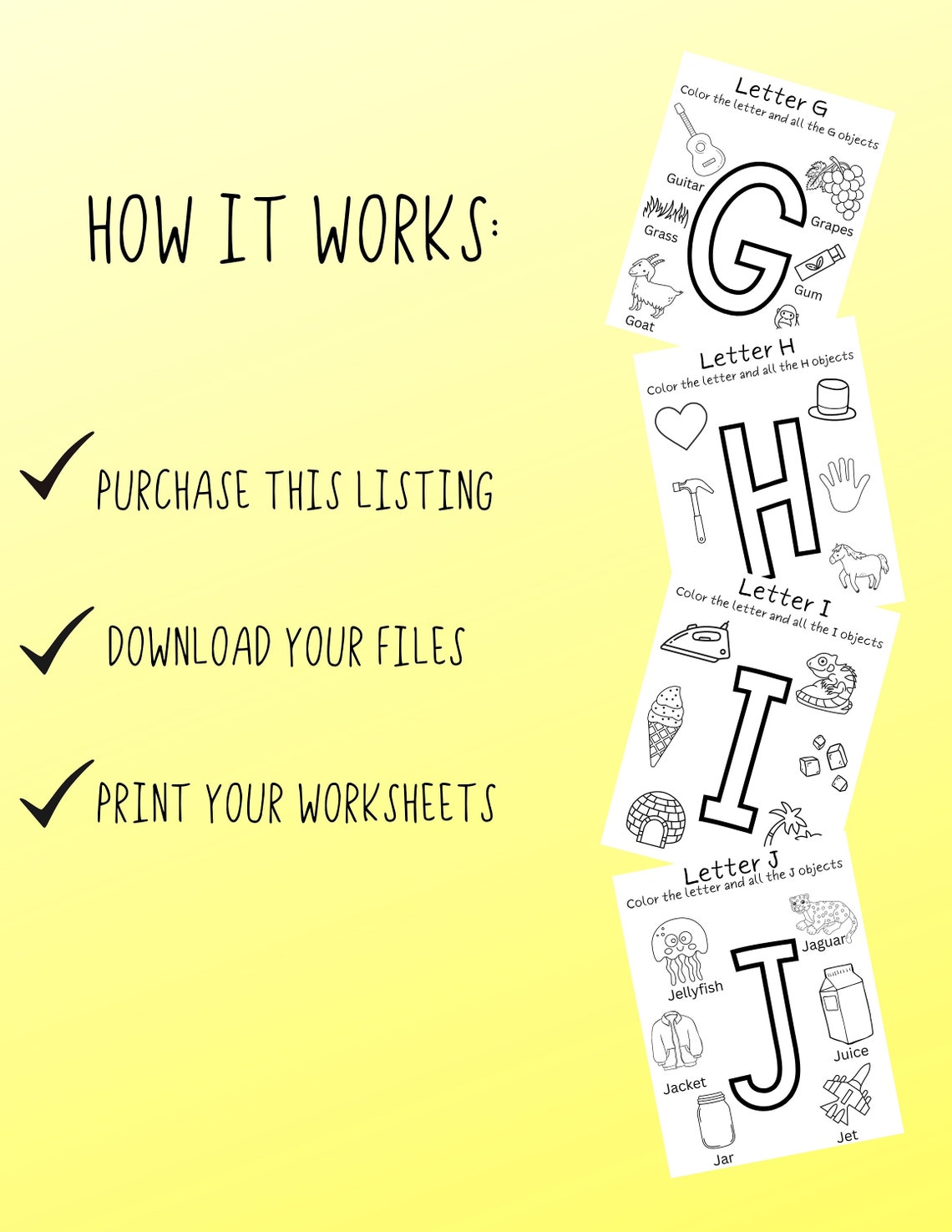 Pack of 26 Printable Alphabet Worksheets, Pre-k, Kindergarten, Letter ...