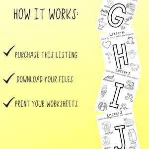 Pack of 26 Printable Alphabet Worksheets, Pre-k, Kindergarten, Letter ...