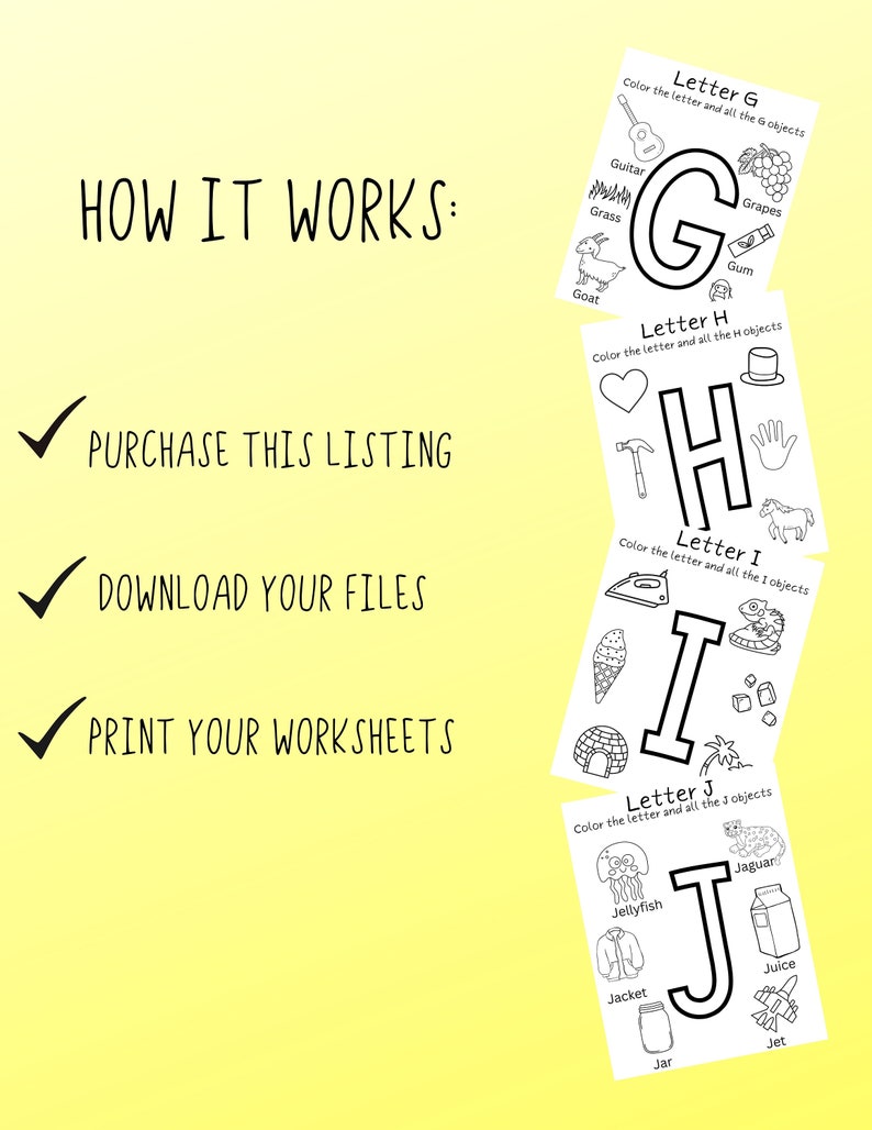 Pack of 26 Printable Alphabet Worksheets, Pre-k, Kindergarten, Letter ...