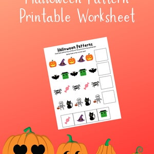 Printable Halloween Pattern Worksheet, Fun Preschool or Kindergarten ...