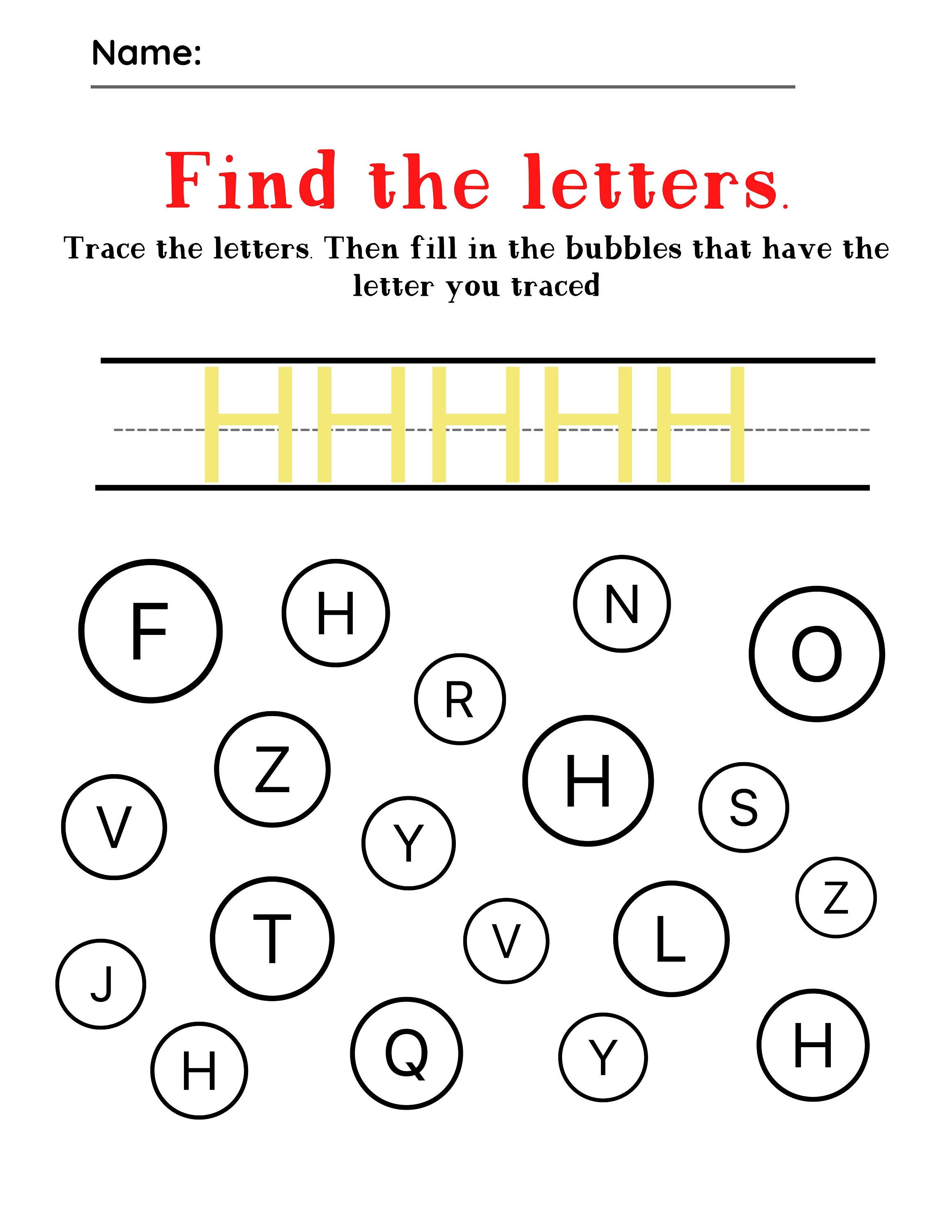 Printable Alphabet Worksheet Pack, A - Z, Trace and Match Letters ...