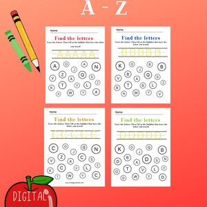 Printable Alphabet Worksheet Pack, A - Z, Trace and Match Letters ...