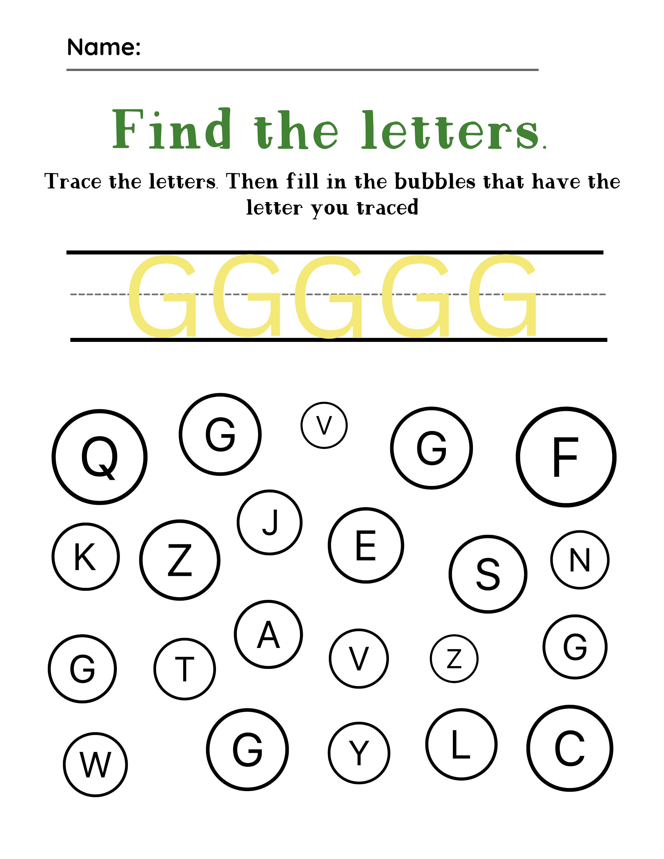 Printable Alphabet Worksheet Pack, A - Z, Trace and Match Letters ...