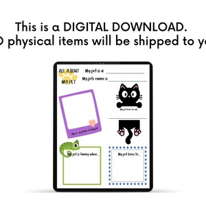 Printable All About My Pet Worksheet, Pre-k, Kindergarten, Pet Theme ...