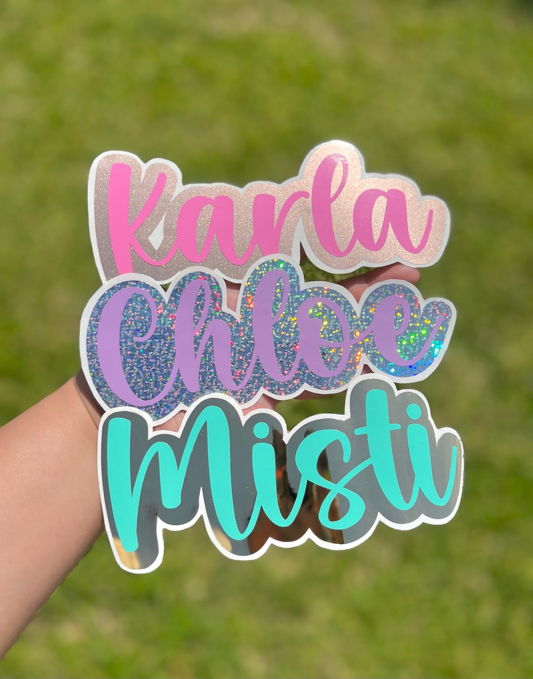 Layered Name Decal, Holographic Name Decal, Custom Name Decal, Name ...