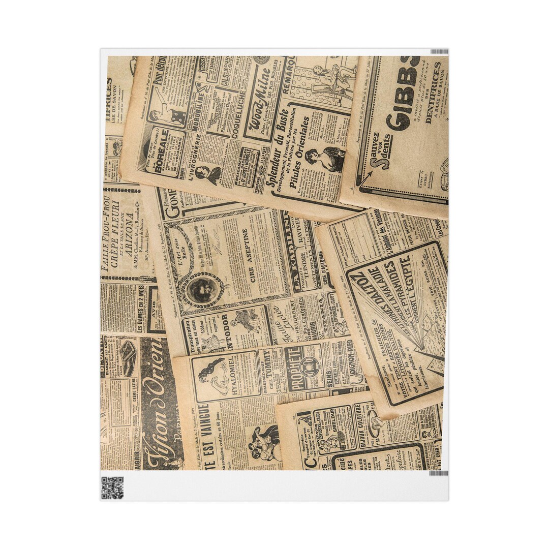 Vintage Looking Newspaper Wrapping Paper Retro Gift Wrap for Birthdays ...