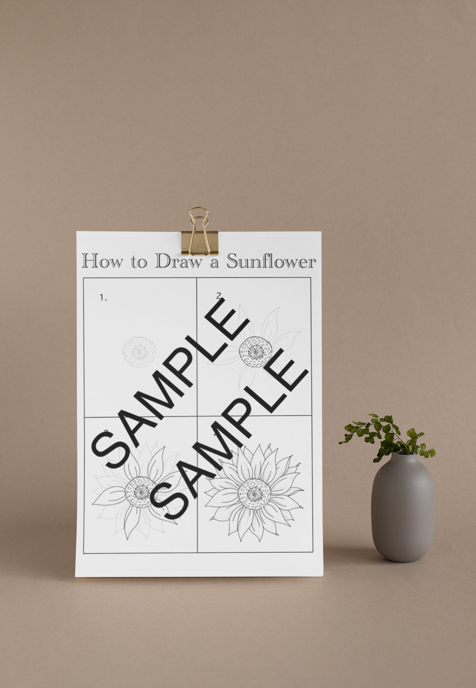 How to Draw Flowers, PRINTABLE DIGITAL DOWNLOAD, Traceable, Sunflower ...