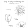 How to Draw Flowers PRINTABLE DIGITAL DOWNLOAD Worksheet, Daffodil ...