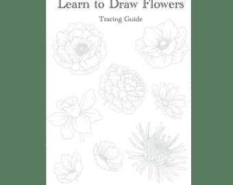 How to Draw Flowers, PRINTABLE DIGITAL DOWNLOAD, Traceable, Rose ...