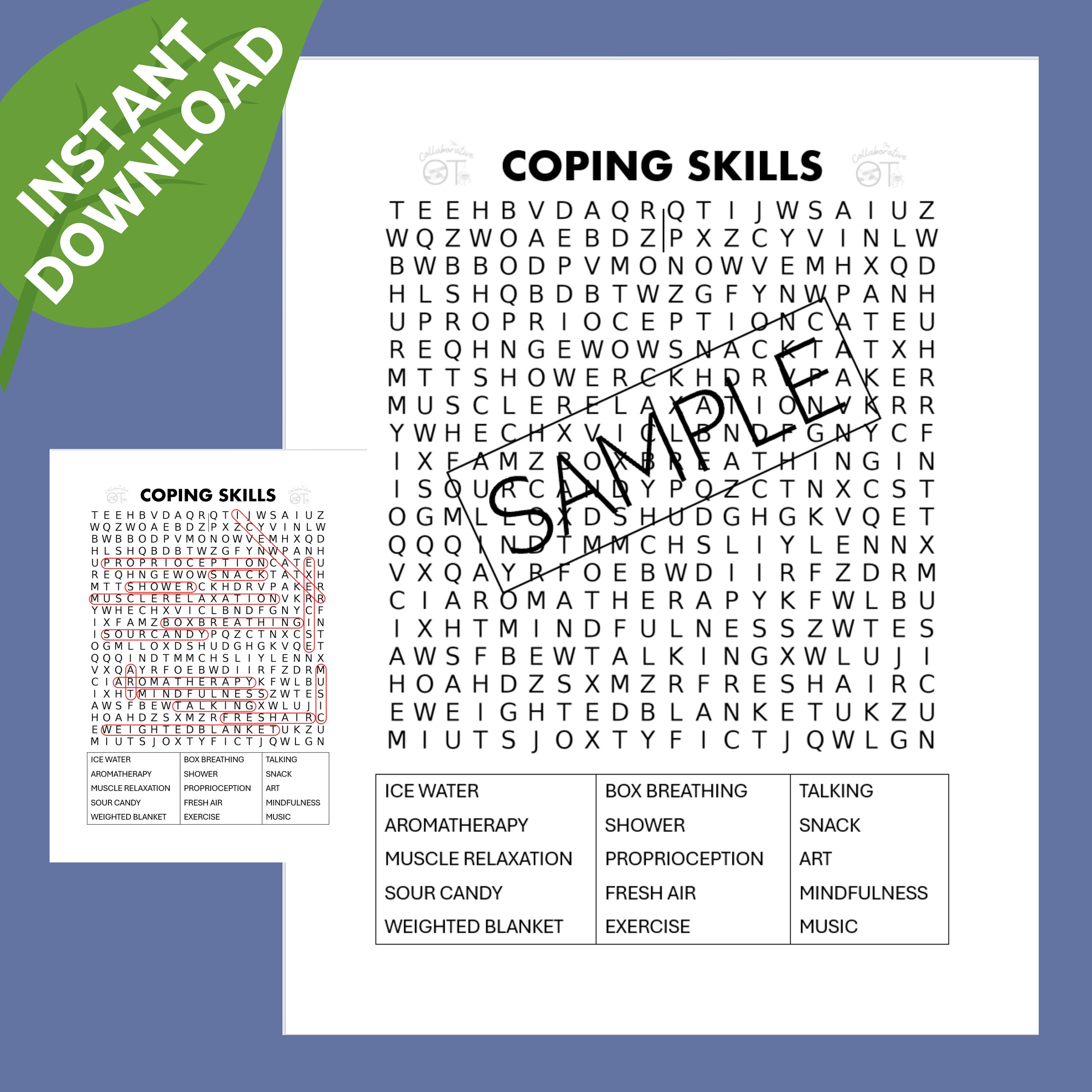 Coping Skills Word Search - Adults & Teens - Etsy