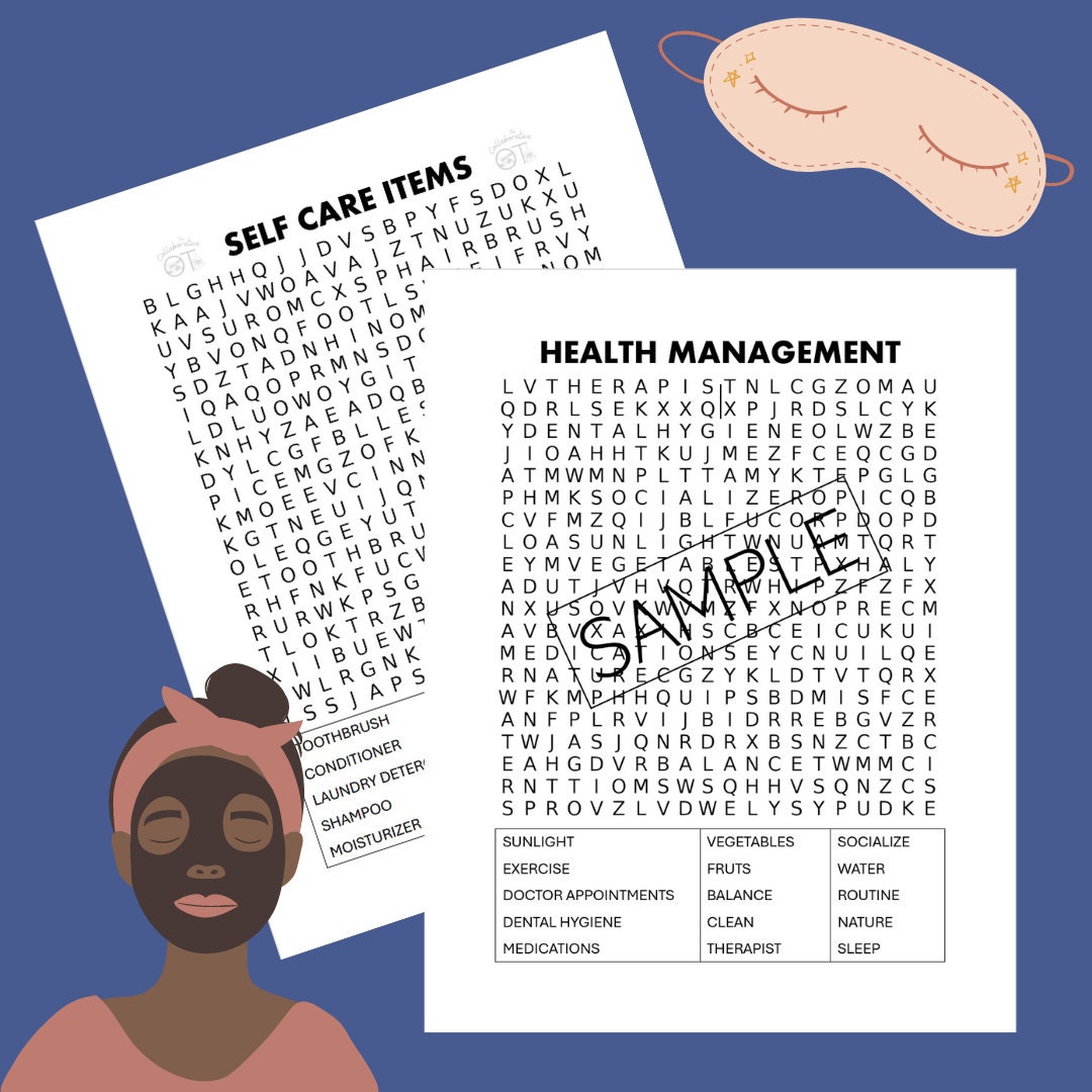 Bundle Self Care & Health Management Word Searches - Etsy