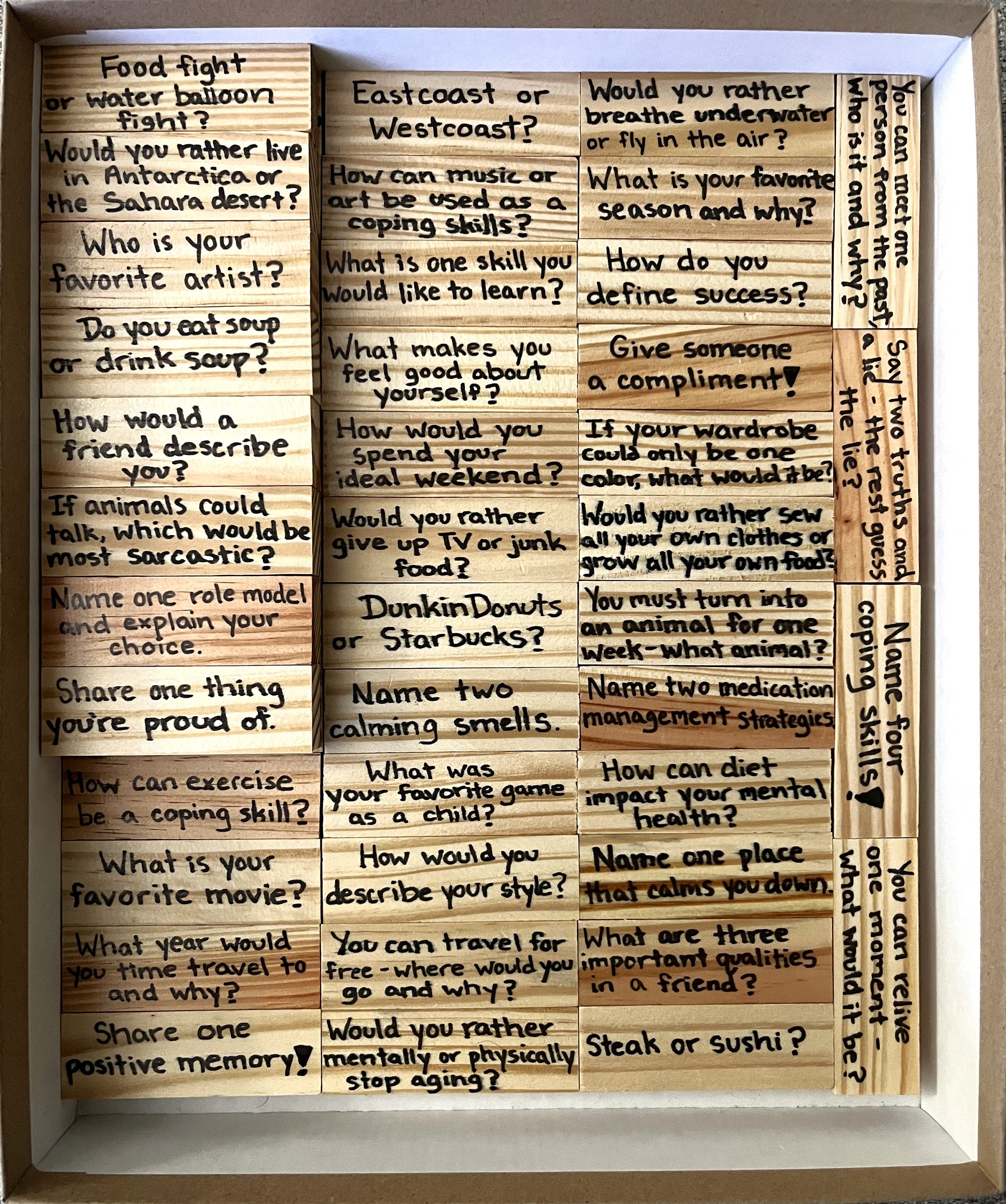 Group Wooden Block Game Social and Coping Skills Questions Adults ...