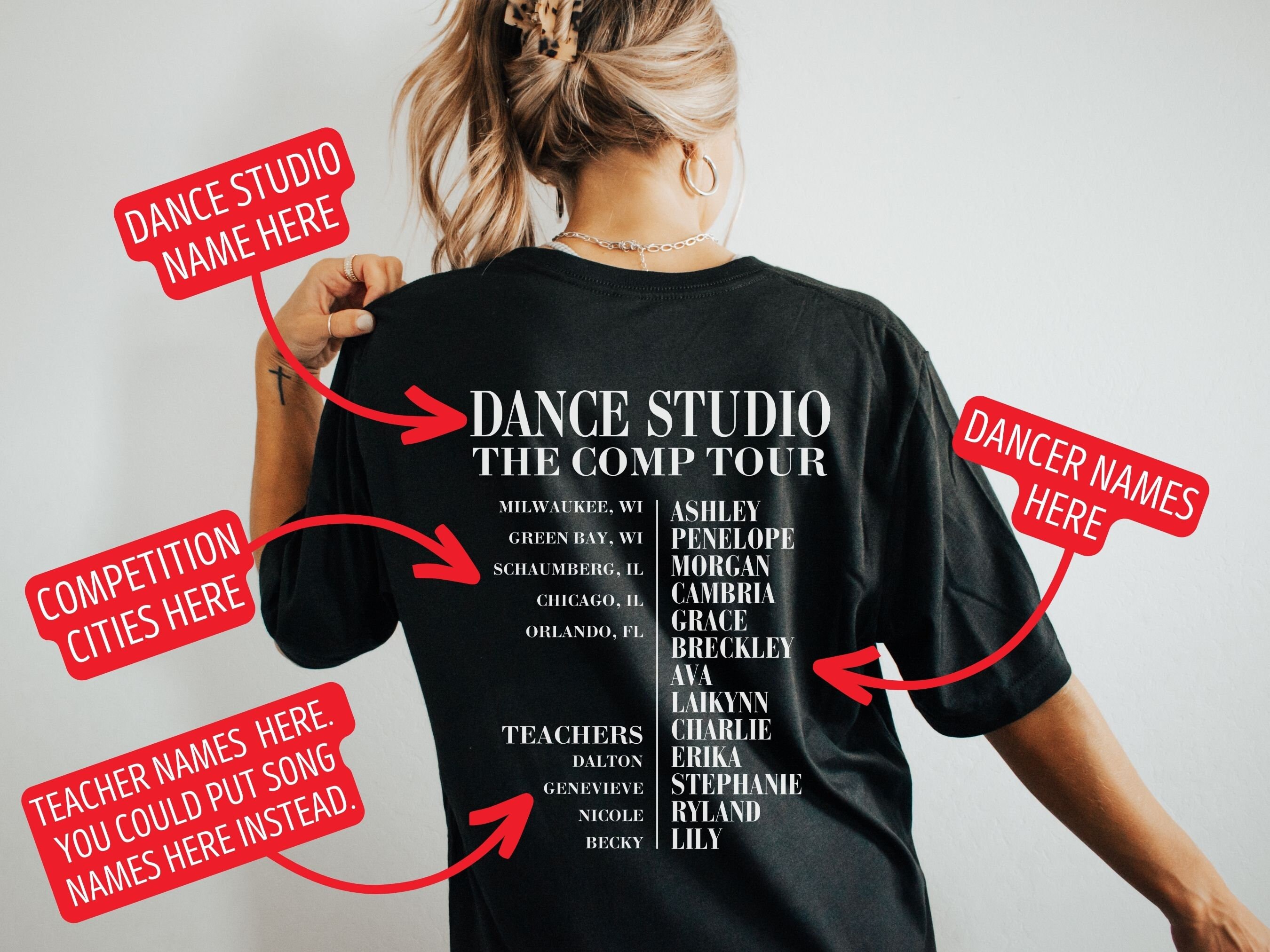 Custom Dance Competition Shirt Eras Tour Shirt Concert Tshirt Dancer ...