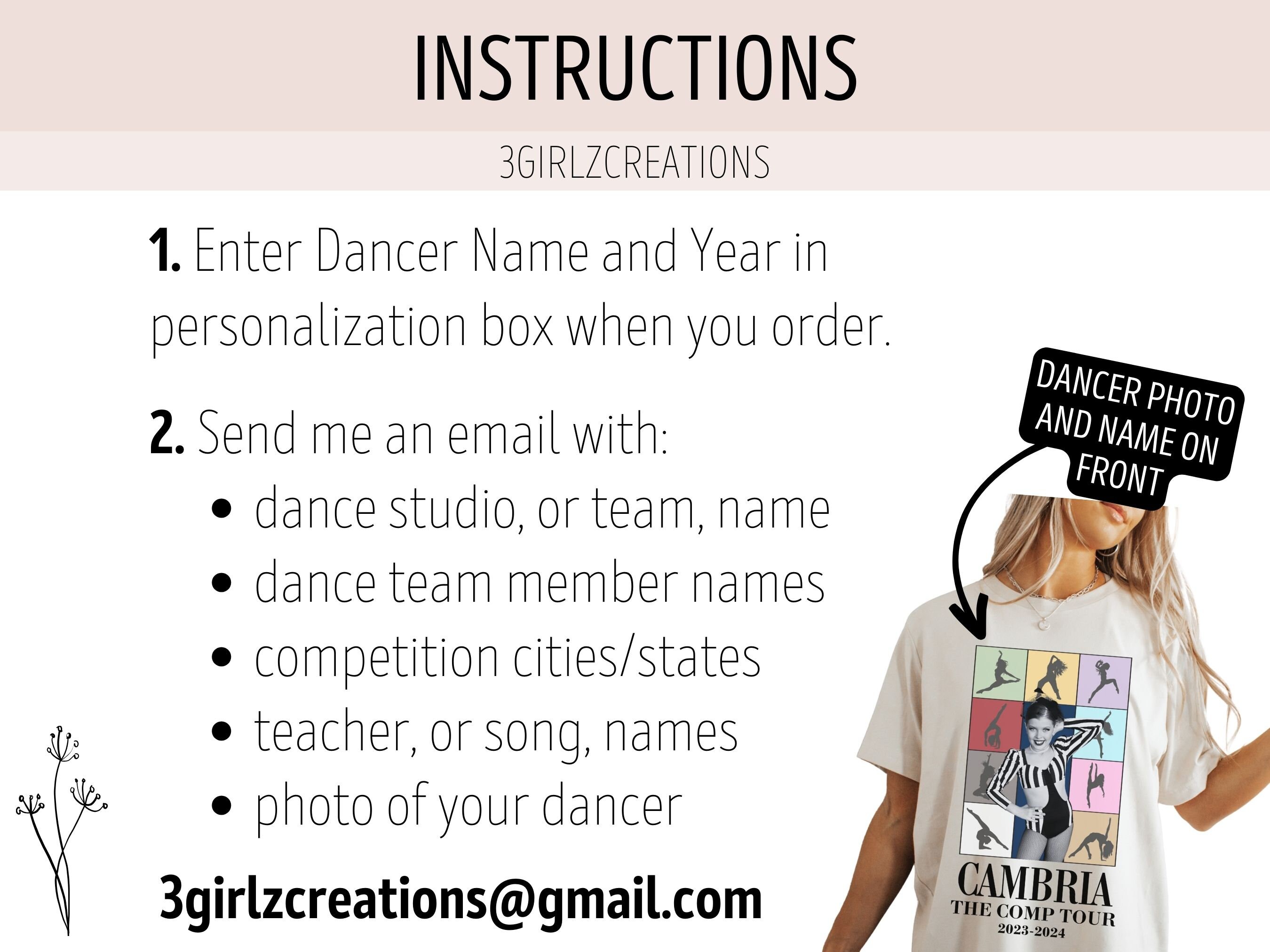 Personalized Dance Shirt Custom Dance Competition Shirt Personalized ...