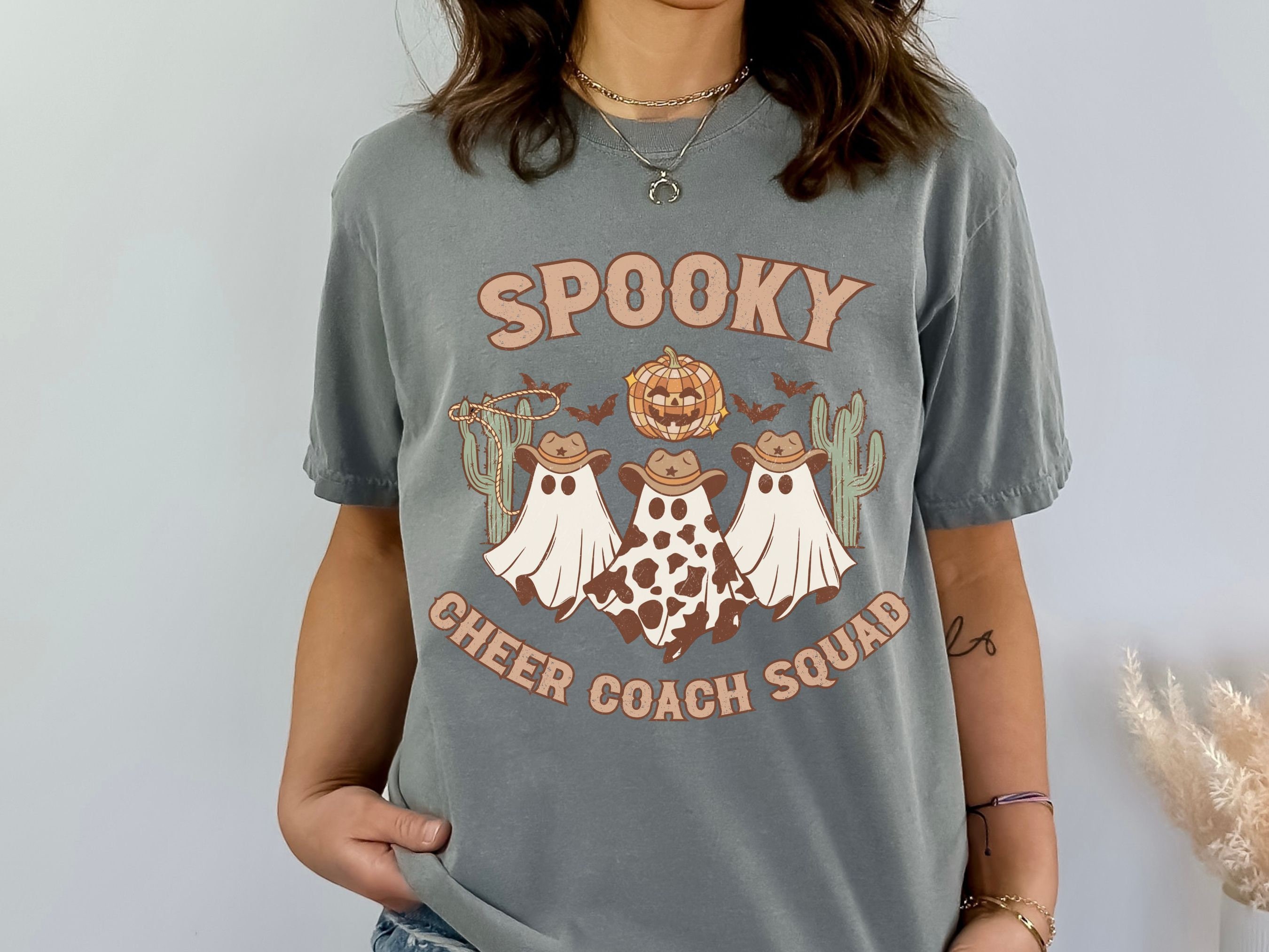 Spooky Cheer Coach Squad Halloween Comfort Colors Halloween Western ...