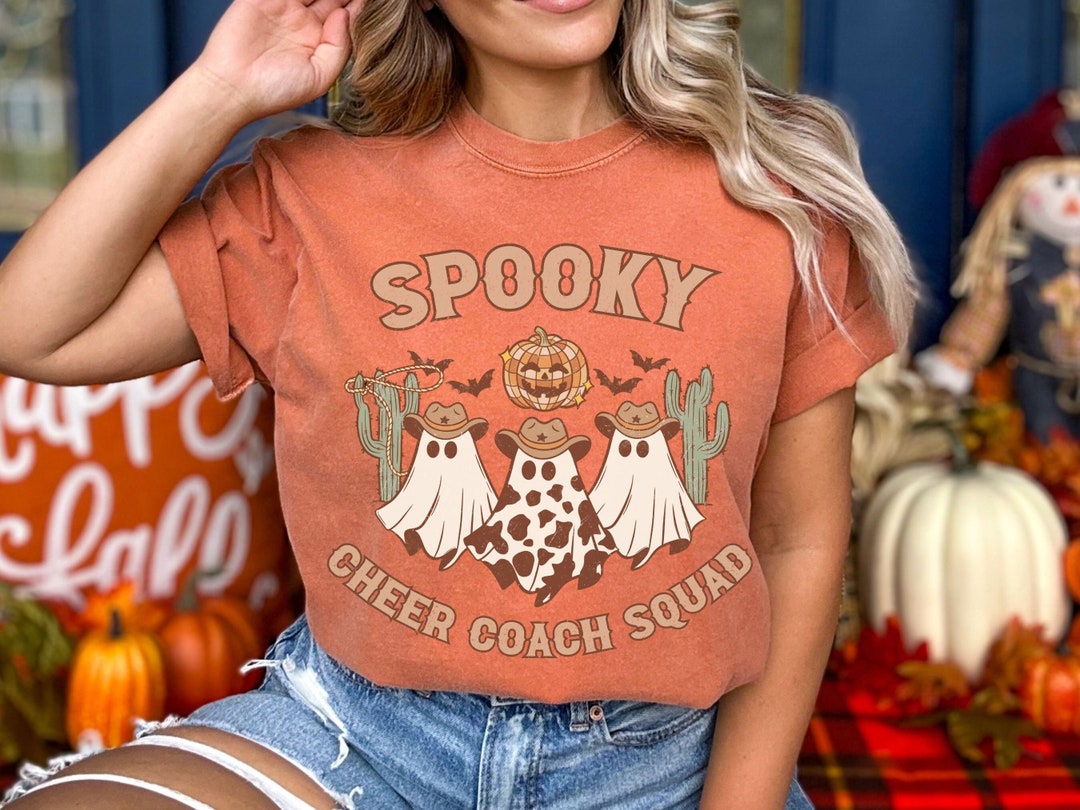 Spooky Cheer Coach Squad Halloween Comfort Colors Halloween Western ...