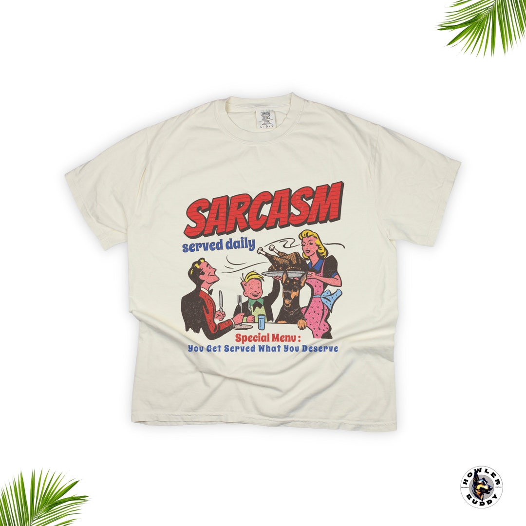 Doberman Served Daily Tshirt : 70s Vibes & 60s Nostalgia Tee With Funny ...
