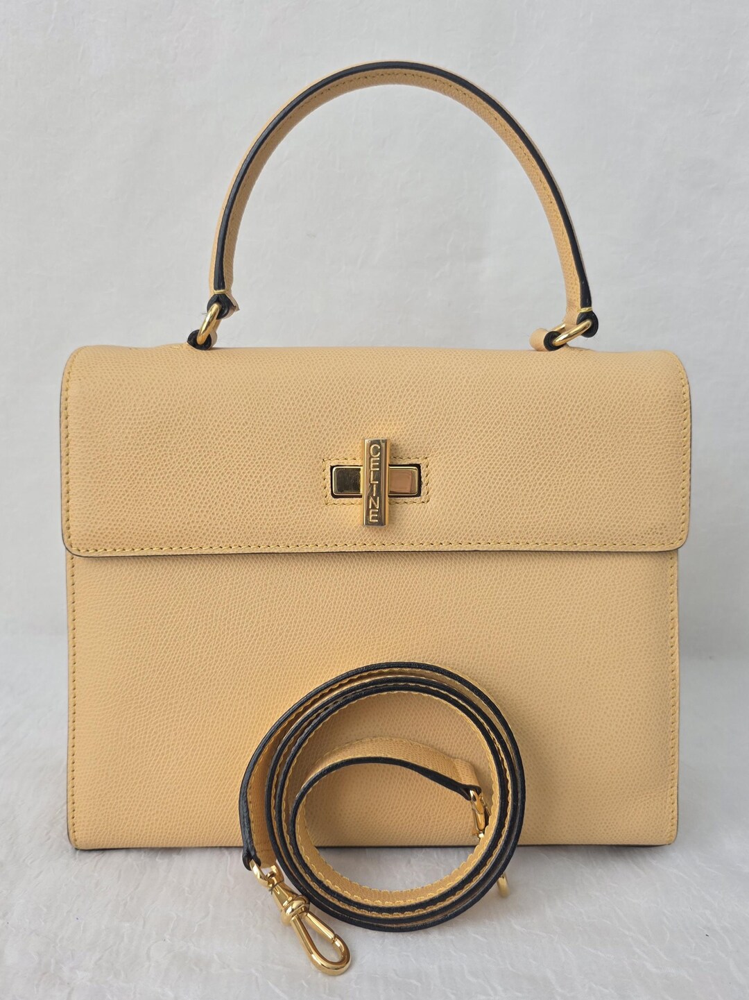 Auth CELINE Macadam Kelly Vintage Top Handle Satchel Bag - Etsy