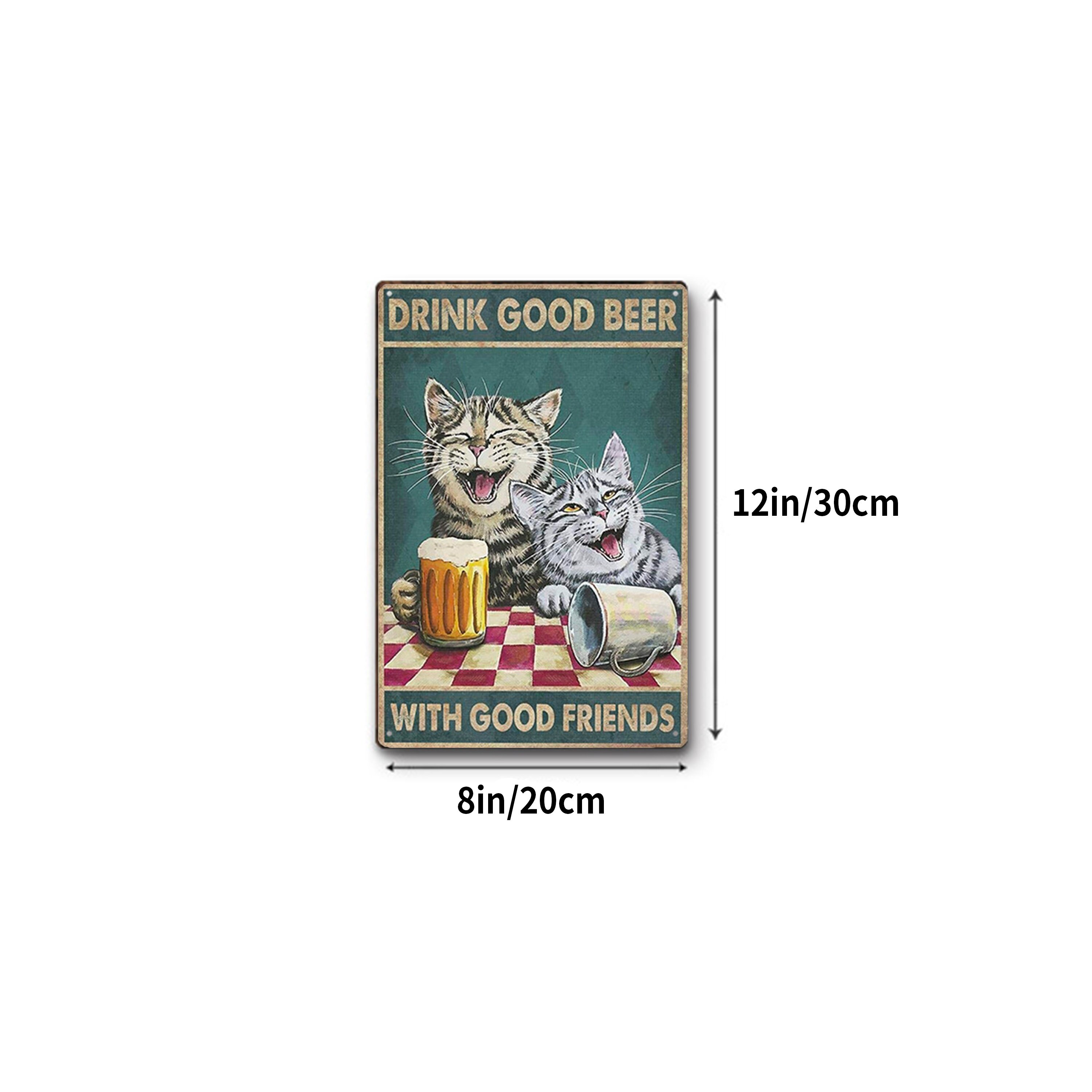 Retro Art Wall Hanging Metal Tin Signs Cat Style Wall Decoration ...
