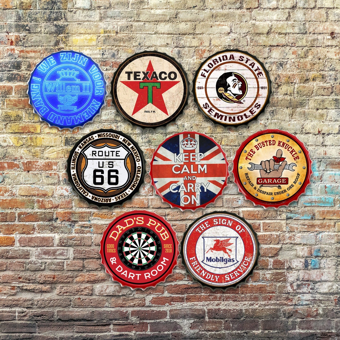 Metal Tin 14in14in Retro Style Tin Signs Metal Painting Cafe Art Bar ...