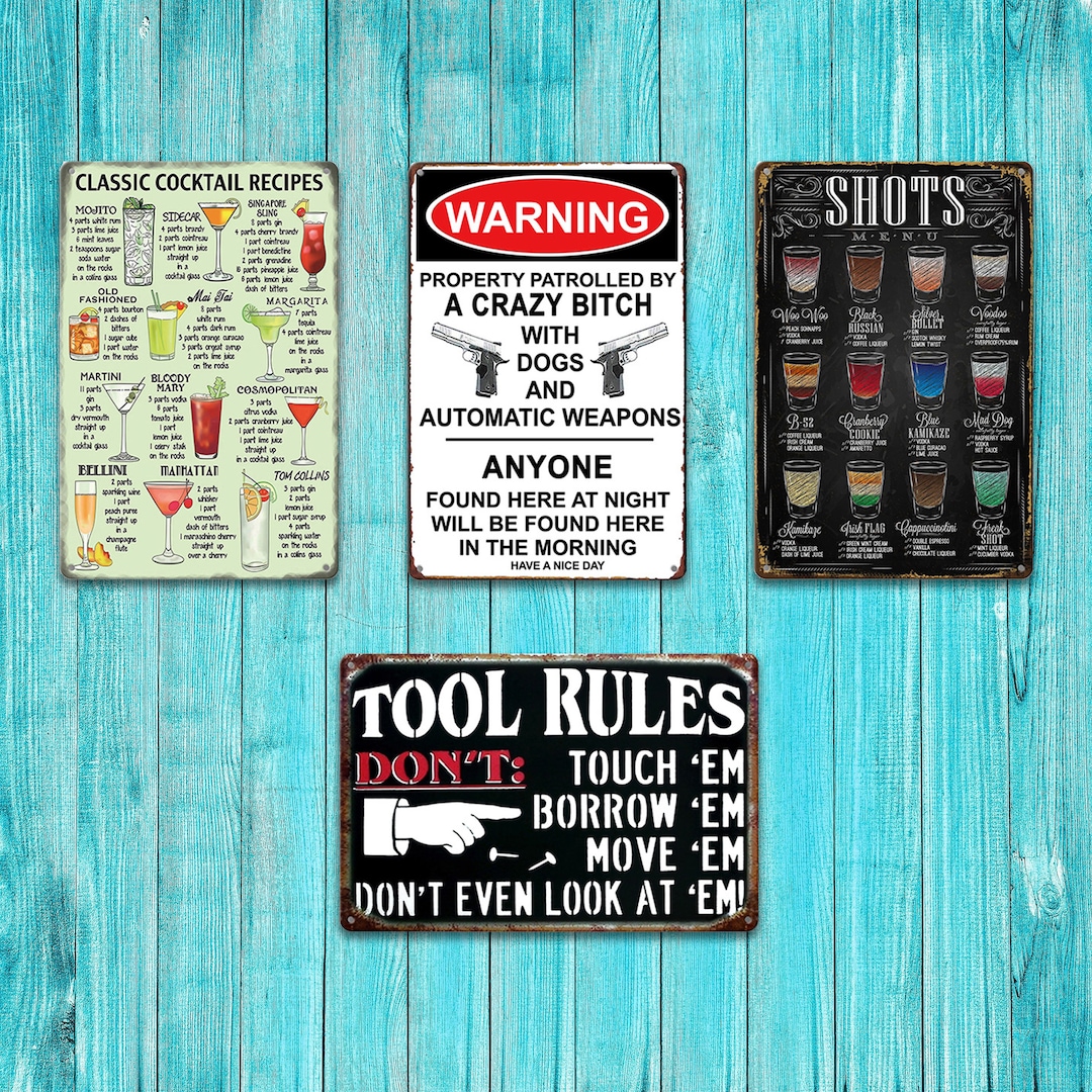 Creative Tin Metal Signs Wall Hanging Bar Cafe Wall Decoration Painting ...