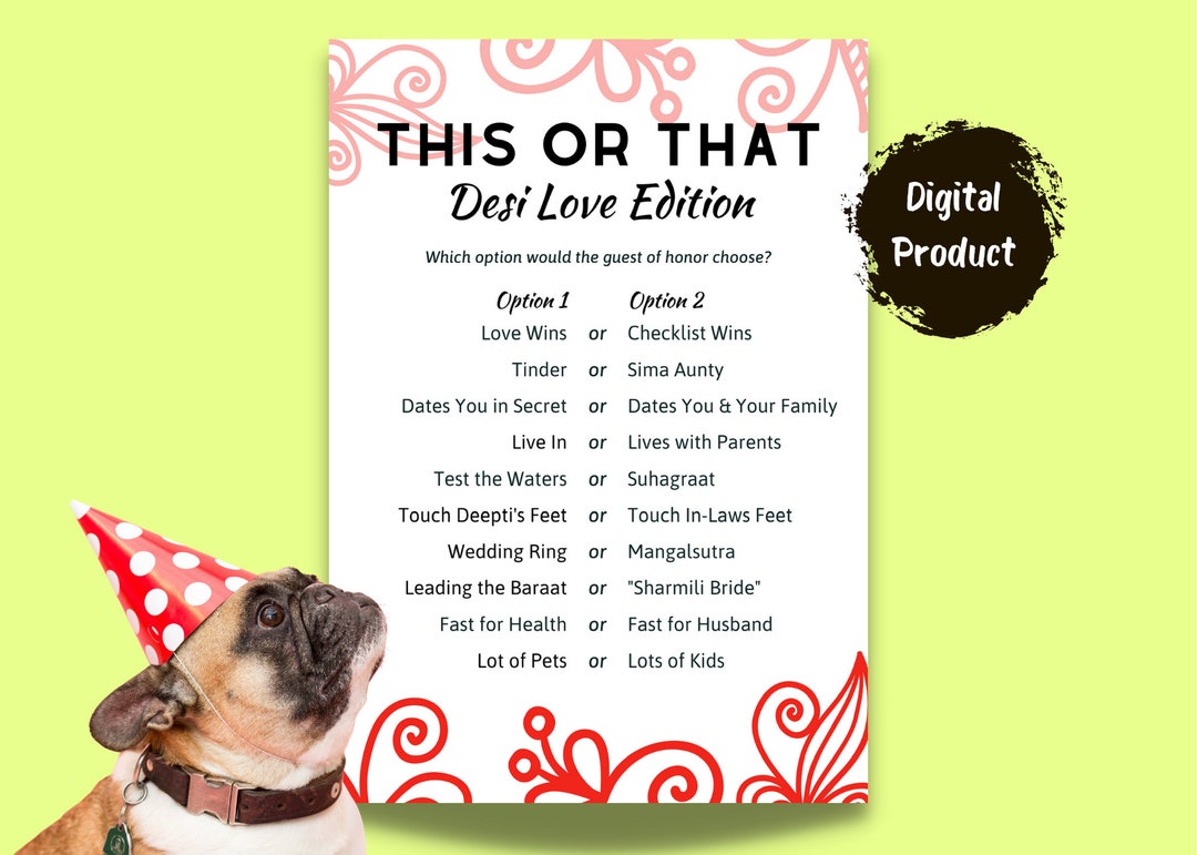 This or That Game: Desi Love Edition - Shaadi Game | Indian Bridal ...